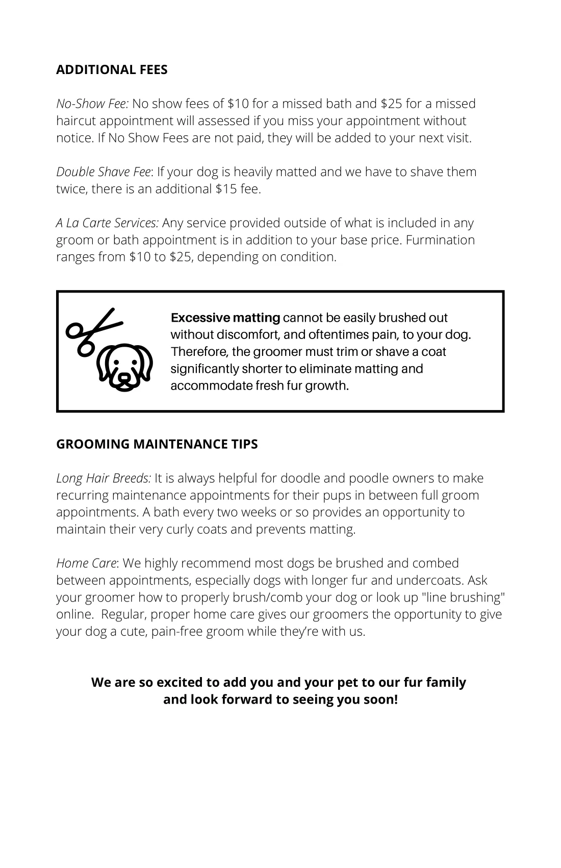 Dog Grooming - Paws on Pearl